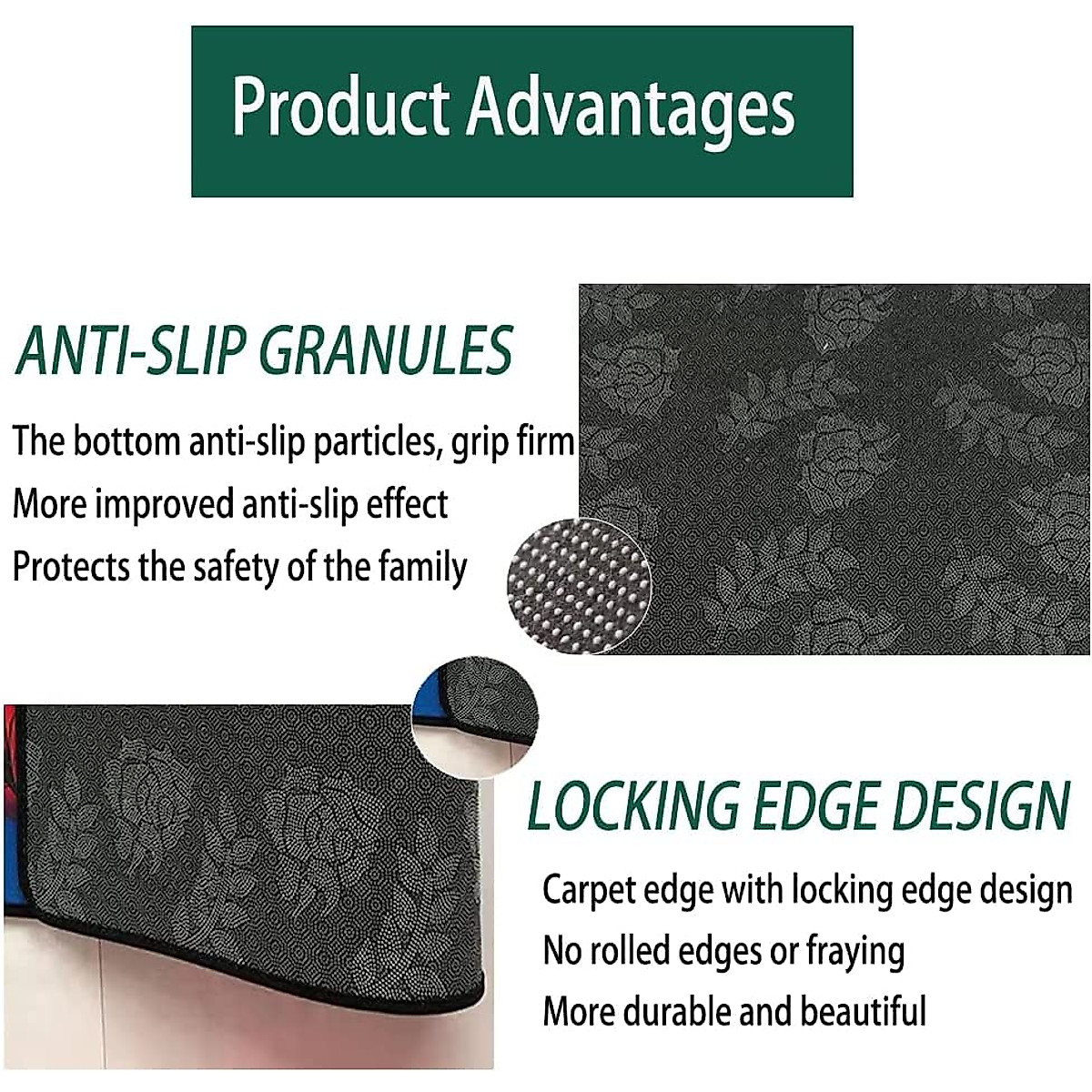 Anime Rug Non-Slip Locking Edge Carpet Thickened Large Size Door Mat, for Living Room Kitchen Hallway Bedroom Soft Machine Washable Floor Carpet