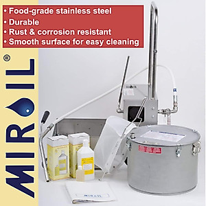 MirOil BD505 Deep Fryer Filter Machine | Electric Filter Machine and Discard Trolley for 55lb Fry Oil |Made in USA | Fryer Oil Cleaner and Portable Oil Filter Machine