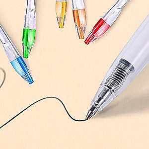 Wanmbo Gel Pens Ink Pens 6pcs Fine Point Rolling Ball Gel Pens Black Ink Smooth Writing and Stylus Pens for Touch Screens (Multicolor2)