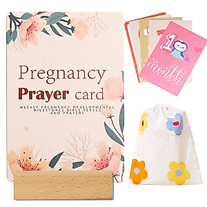 Sincerez Pregnancy Prayer Cards,First Time Mom to Be Gift,Pregnancy Must Haves,Pregnancy Journals Gifts for First Time Moms,Pregnancy&Baby Announcement,Expecting Parents to Be, Milestone Cards