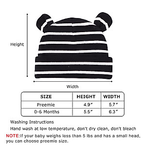6 Pieces Preemie Baby Girls Hat Autumn Winter Newborn Baby Beanie 0-6 Months Cotton Infant Beanies for Boys (6PCS-A,0-6 Months)