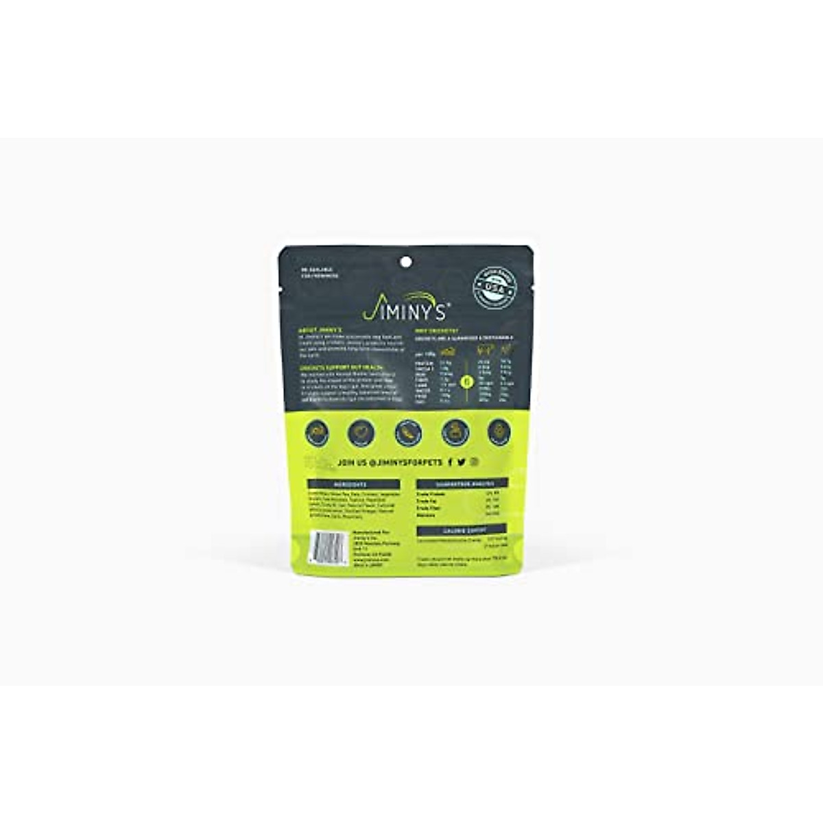 Jiminy's Cricket Treats - Chewy Hypoallergenic Dog Treats, 100% Made in The USA, Cricket Dog Treats, Gluten-Free, Sustainable, All Natural Dog Treats, High Protein - Sweet Potato & Pea, 6oz Bag