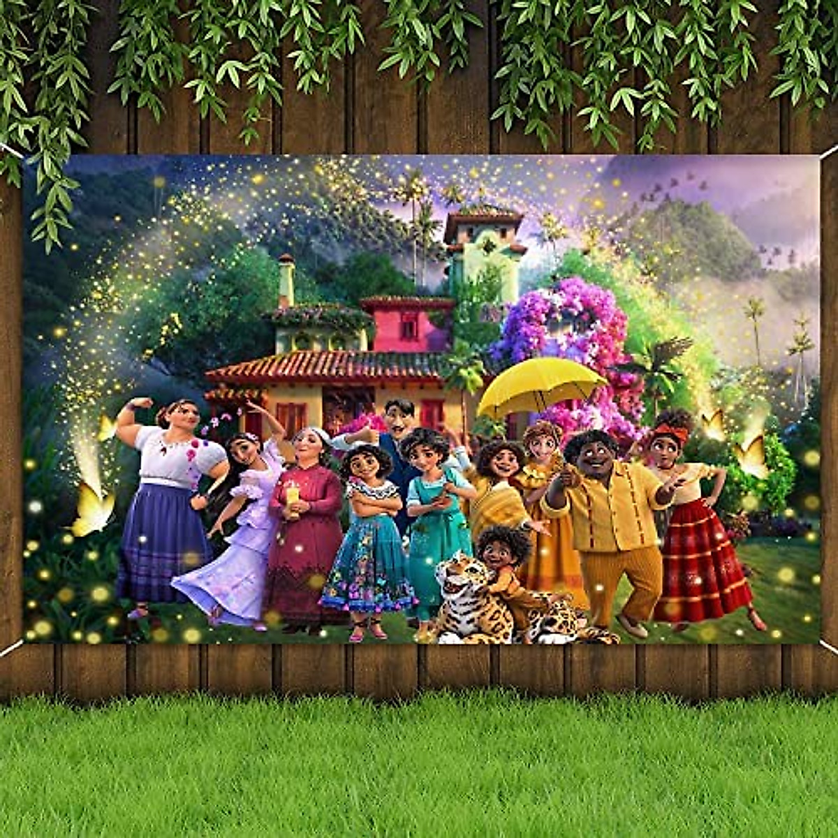 5x3ft Magic Movie Birthday Party Backdrop Supplies for Girls Madrigal Family Background Banner for Cake Table