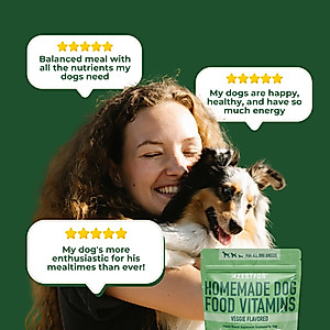 Dog Vitamins Supplements Raw and Homemade Dog Food Multivitamins Minerals Powder 1lb Veggie Flavor