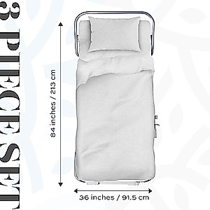 White Classic 3 Piece Hospital Bed Sheet Set, Soft Jersey Knitted T-Shirt Quality, 1 Flat, 1 Fitted, 1 Pillowcase