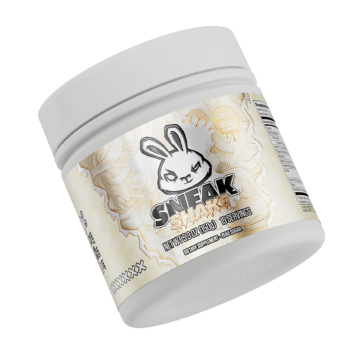 SNEAK | Vanilla Shake | Energy Drink for Milk or Milk Alternatives | Zero Sugar, No Artificial Flavours, Natural Energy | 15 Servings