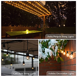 Simba Lighting String Light Outdoor Globe G40 Replacement Bulb 5W E12 Candelabra Base C7 Socket for Patio, Café, Pergola, Porch, Clear Glass, 5 Watt 110V 120V, 2700K Warm White, Dimmable, 25 Pack