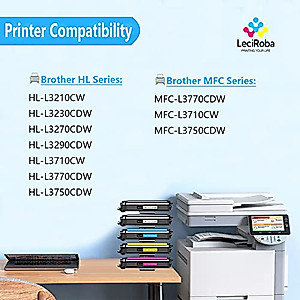LeciRoba Compatible for Brother HL-L3270CDW Toner Cartridges High Yield TN227 TN-227 Replacement for Brother HL-L3290CDW HL-L3210CW HL-L3230CDW MFC-L3770CDW Printer (2Black/Cyan/Yellow/Magenta, 5 PK)
