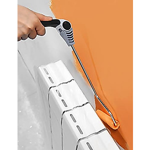 ROLLINGDOG Mini Roller - 4Inch Extender Multi Angle Long Handle with Velour Paint Cover for Detail Painting at Awkward Corners and Architrave, Behind Radiators(Overall Length 19In)