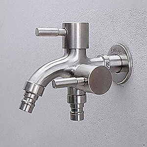 NZDY Faucet Washing Hinestainless Steel 1 in 2 Out Water Double Using Taps E Home Garden Tap