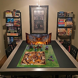 CZYY DND Foldable Mat Dry Erase TTRPG Map Grassland & Desert Two-Sided Cardboard Terrain 27x23 Inches with Square Grid - Portable, Reusable Game Board for D&D, Pathfinder and Tabletop RPGs (Style A)