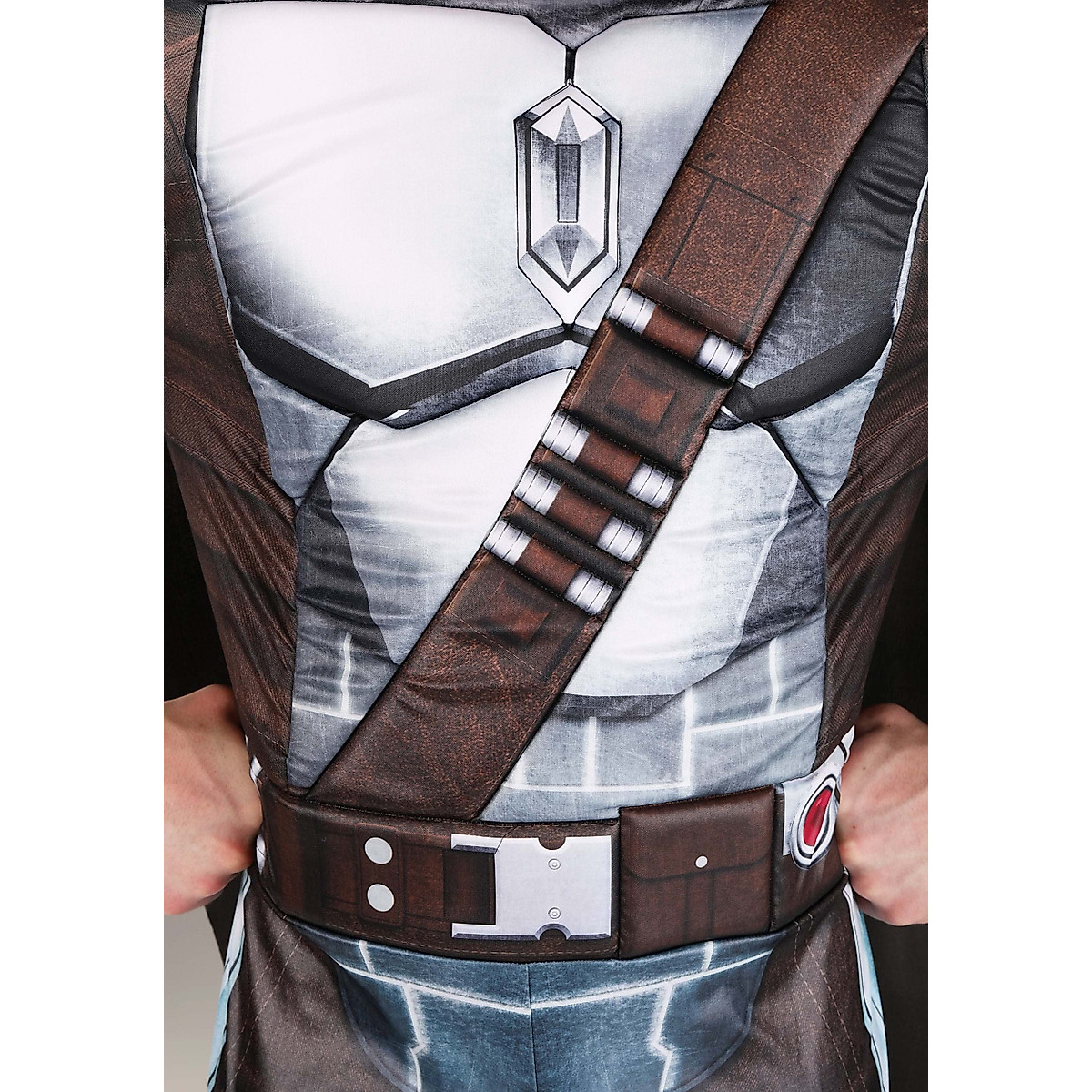 Jazwares STAR WARS Deluxe Adult Mandalorian Costume, Mens Halloween Costume - Officially Licensed 2X
