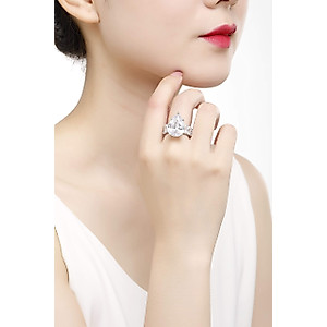 S925 sterling silver ring Pear-shaped CZ cubic zirconia or gold-plated sterling silver princess square cut ring, gift engagement wedding ring