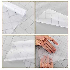 Girl and Cat Window Privacy Film Frosted Removable Glass Covering for Bathroom Office Living Room Anti UV Non-Adhesive Window Decals Window Stickers Unique Bamboo Pattern (23.6 inch X 78.7')