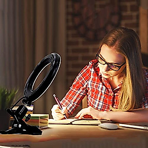Video Conference Lighting Kit 3200k-6500K Dimmable Led Ring Lights Clip on Laptop Monitor for Remote Working/Zoom Calls/Self Broadcasting/Live Streaming/YouTube Video/TikTok (Black)