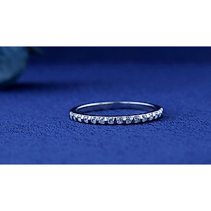 Dazzlingrock Collection Round Lab Grown White Diamond Single Row Stackable Wedding Band for Her (0.22 Ctw), in 925 Sterling Silver, Size 5