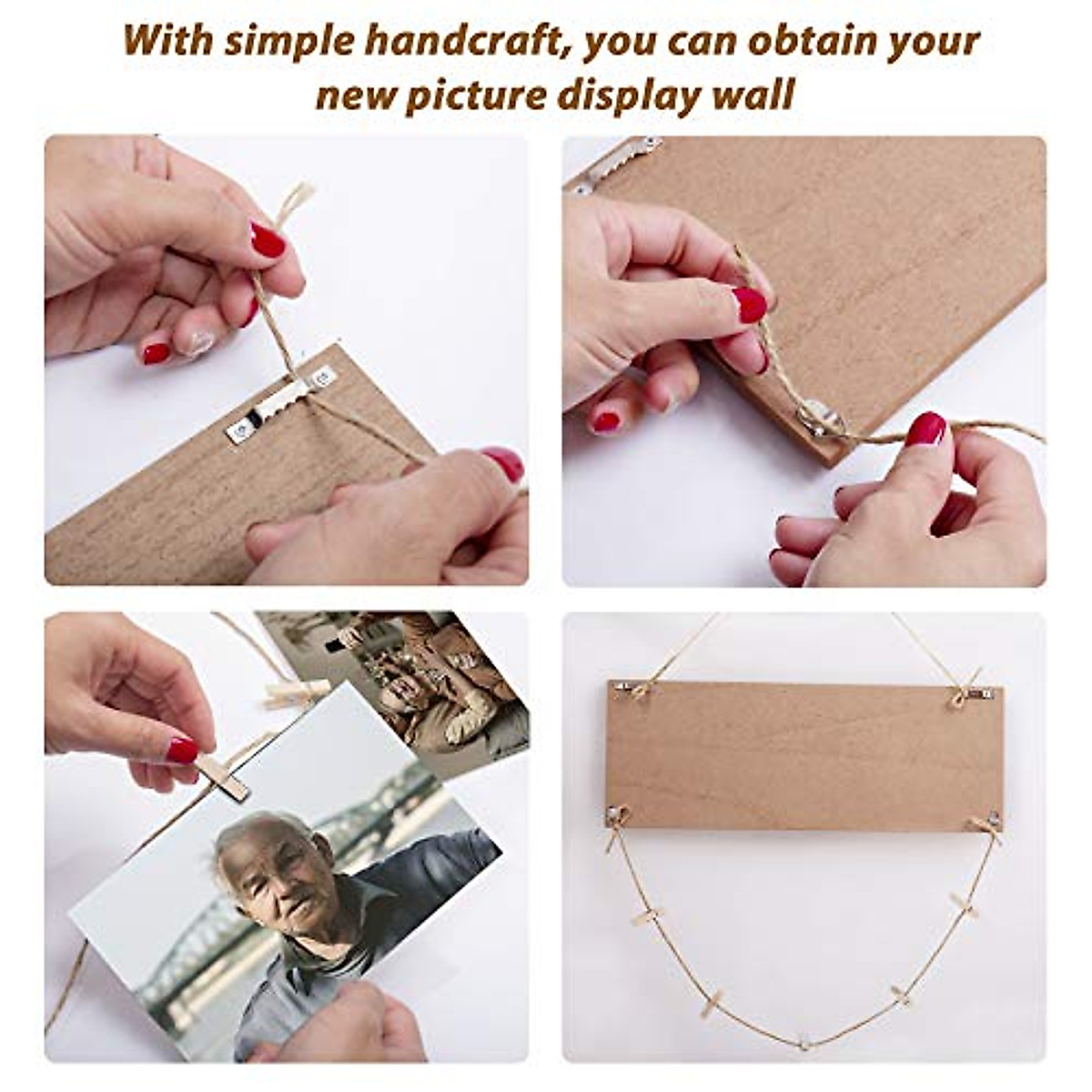 Tuobsm Memorial Picture Hanging Board, Sympathy Gifts for Loss of Loved One Remembrance and Bereavement Handmade String Art Present - 15.7X5.9 inches