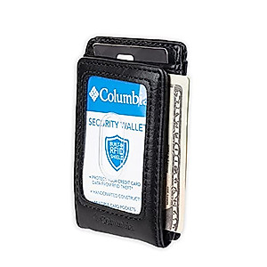 Columbia Men's Leather Front Pocket Wallet Card Holder for Travel