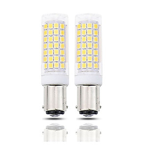 Lamsky Ba15d led Light Bulb 7.5W,B15 Double Contact Bayonet Base,120V Warm White 3000K,75W 80W JD Type T3/T4 Halogen Bulb Replacement Bulb,Not Dimmable(2-Pack)