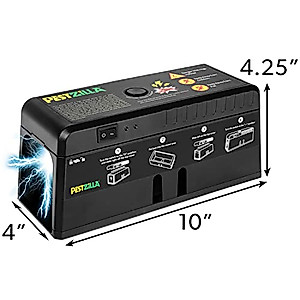 Pestzilla Rat Zapper – Rechargeable Electric Mouse Trap – Effective & Humane Mouse Traps Indoor for Home – Safe & Clean Rat Trap, No Touch & No Clean (1 Pack)