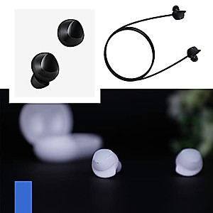 2pcs Wireless Earphone Silicone Anti-Lost Strap Compatible with Galaxy Buds/Buds Plus Headphone Straps Earphone Anti-Lost Strap Hanging Neck Rope Black&White