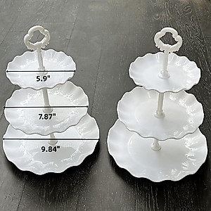 5 Pcs 3 Tier Cupcake Stand Set, Dessert Table Display Set with 2X Small 3-Tier Cupcake Stands + 3X Appetizer Trays Perfect for Wedding Baby Shower Home Birthday Tea Party Decoration