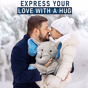 Lil Snuggers Warm and Snuggly, Lavender Scented Stuffed Animal, Elephant Male with Blue Accents