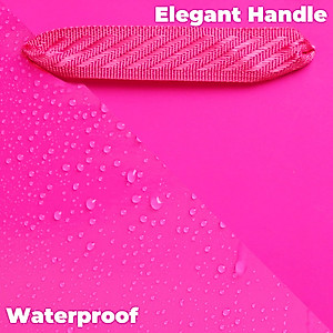 UnicoPak Hot Pink Gift Bags Medium Size 8x4x10 20Pcs, Glossy Finish Waterproof Paper Gift Bags with Handles, Party Bags Pink Gift Bags for Birthday, Party, Wedding, Bridal Shower, Shopping