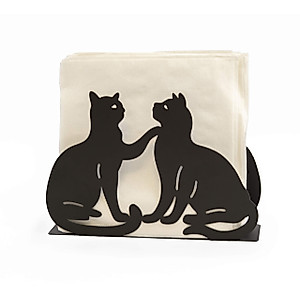 Mango Steam Tabletop Napkin/Tissue & Letter Holder For Home, Kitchen, Restaurants (Cat, Black)