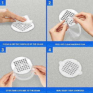 Disposable Shower Drain Hair Catcher - 30 Pack - Flat Mesh Hair Trapper - Waterproof Bathroom Sink Hair Trap Drain Cover