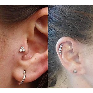 Longita Cartilage Earring Cartilage Earrings for Women Helix Piercing Jewelry Tragus Earrings for Women Silver Cartilage Hoop Earring