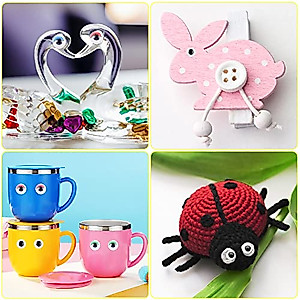Stick on Eyes for Crafts, 700Pcs Assorted Size 4-12mm Self-Adhesive Googly Eyes Wiggle Eyes Craft Eyes
