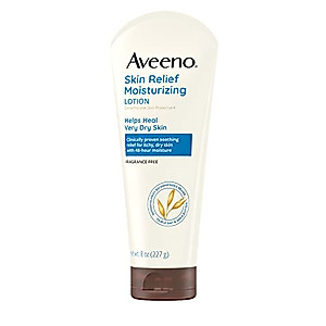 Aveeno Skin Relief Moisturizing Lotion for Very Dry Skin with Soothing Triple Oat & Shea Butter Formula, Dimethicone Skin Protectant Helps Heal Itchy, Dry Skin, Fragrance-Free, 8 fl. oz