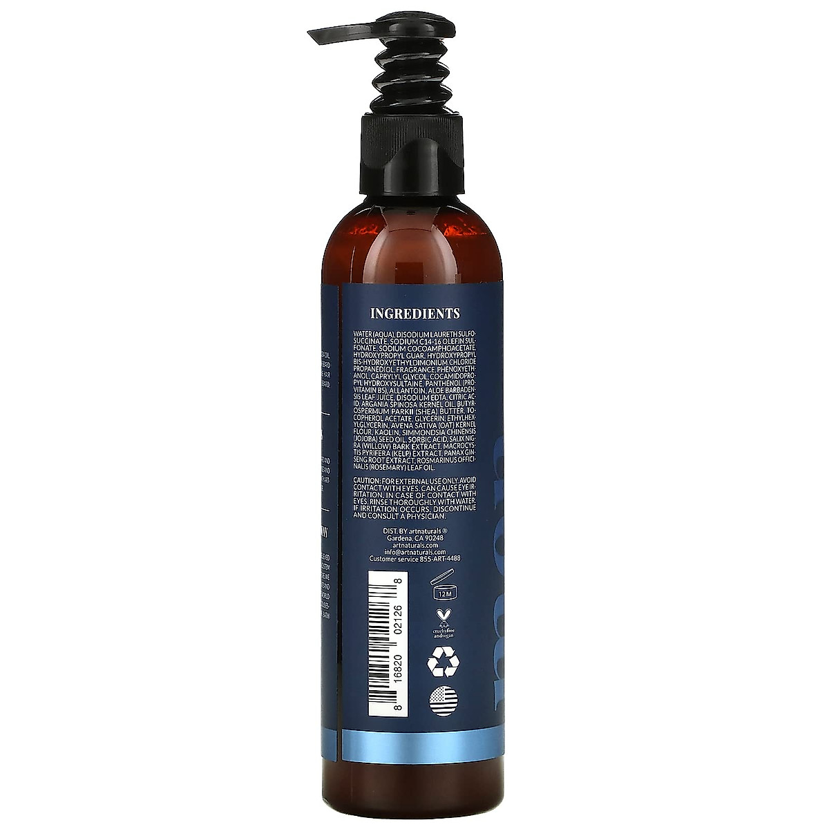 Artnaturals Natural Beard Shampoo Wash - (8 Fl Oz / 236ml) - Infused with Aloe Vera, Tea Tree and Jojoba Oil - Sulfate Free