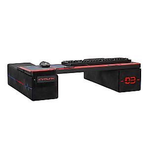 Couchmaster Cyberpunk - CYPUNK² Edition - Leather Look Red & Blue - Couch Gaming USB-HUB Desk for Mouse & Keyboard for PC, PS4/5, Xbox One/Series X