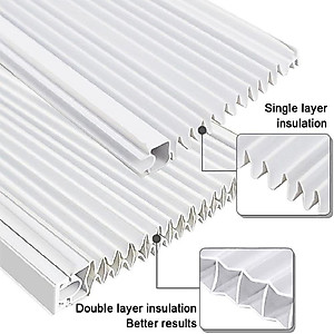 DIDnDID Window Air Conditioner Side Panels with Frame, Room AC Accordion Filler Curtain Kit Replacement, Adjustable Insulation AC Side Panel Include Frames