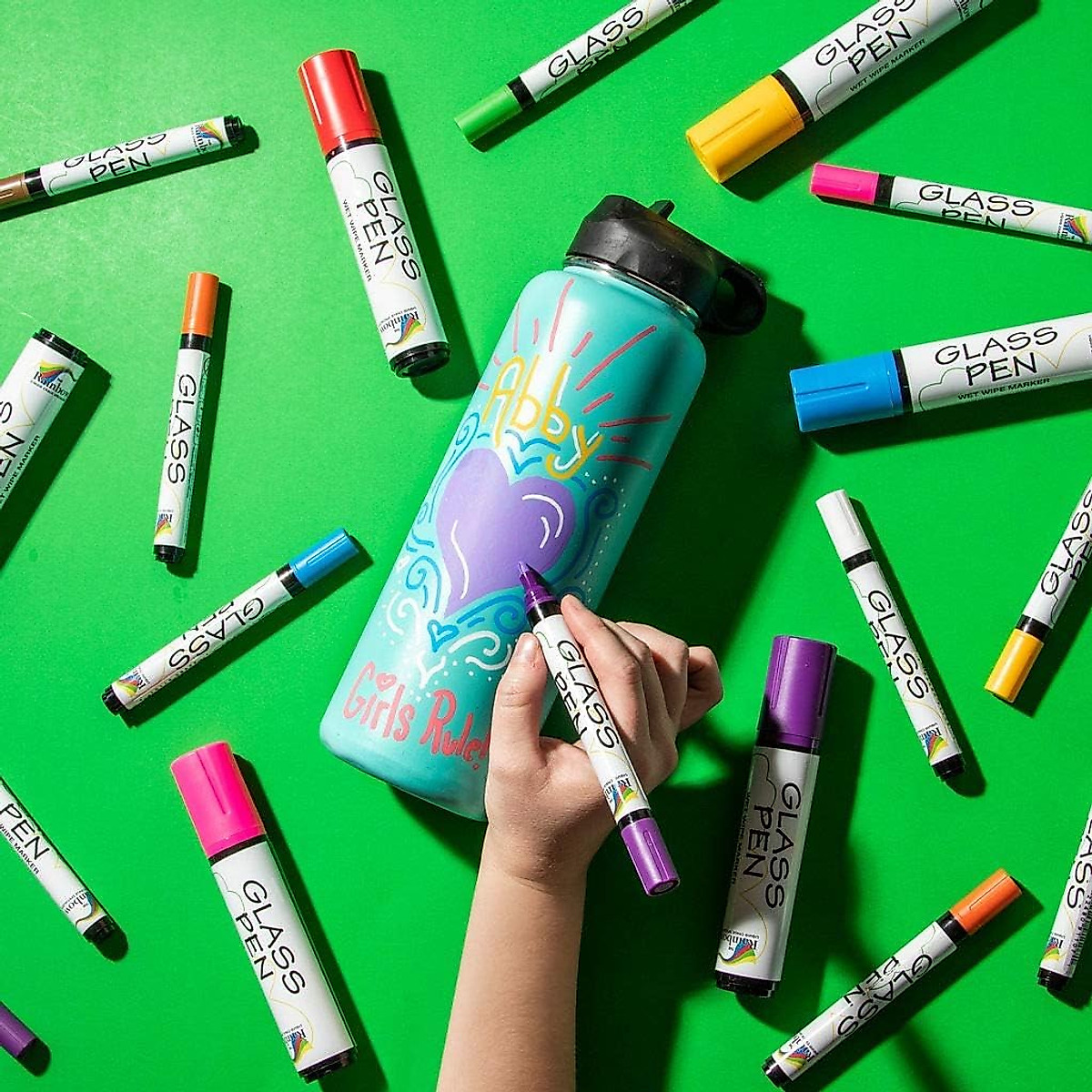 Glass Pen Window Marker: Jumbo Liquid Chalk Markers for Glass Washable, Car Marker & Mirror Paint Pen - Graduation Car Windows, Storefront Windows & Party, Holiday (3 Pens - Black & White - Wide Tip)