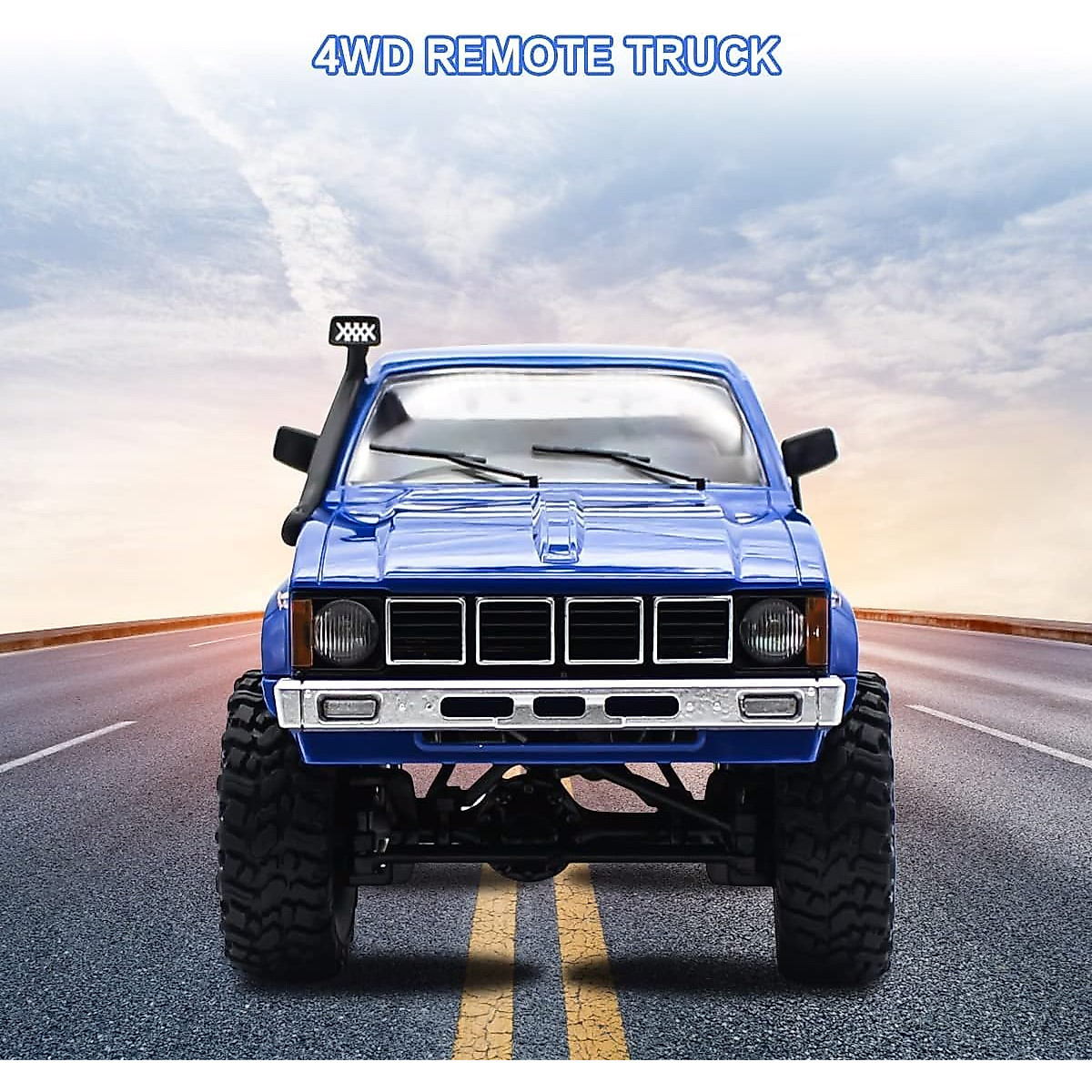 Mostop RC Crawler Truck, C24 Pickup Truck with LED Light, 4x4 Off-Road RC Rock Crawler,2.4Ghz Remote Control Car All Terrain Truck Crawler,Throttle & Steering Control,2 Batteries, Ideal Gift