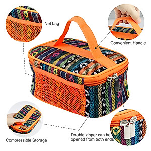 EZYoutdoor 6Pcs Stainless Steel Spice Shaker, Camping Spice Kit with Travel Bag, Salt and Pepper Shakers Set For Salt Sugar Spice Dry Herb Spice, for Home or Outdoor Use