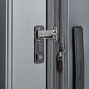Travelpro Platinum Elite Hardside Expandable Spinner Wheel Luggage TSA Lock Hard Shell Polycarbonate Suitcase, Vintage Grey, Checked Medium 25-Inch