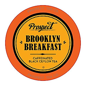 Prospect Tea Black Ceylon Tea Pods Compatible with K Cup Brewers Including 2.0, Brooklyn breakfast, 40 count