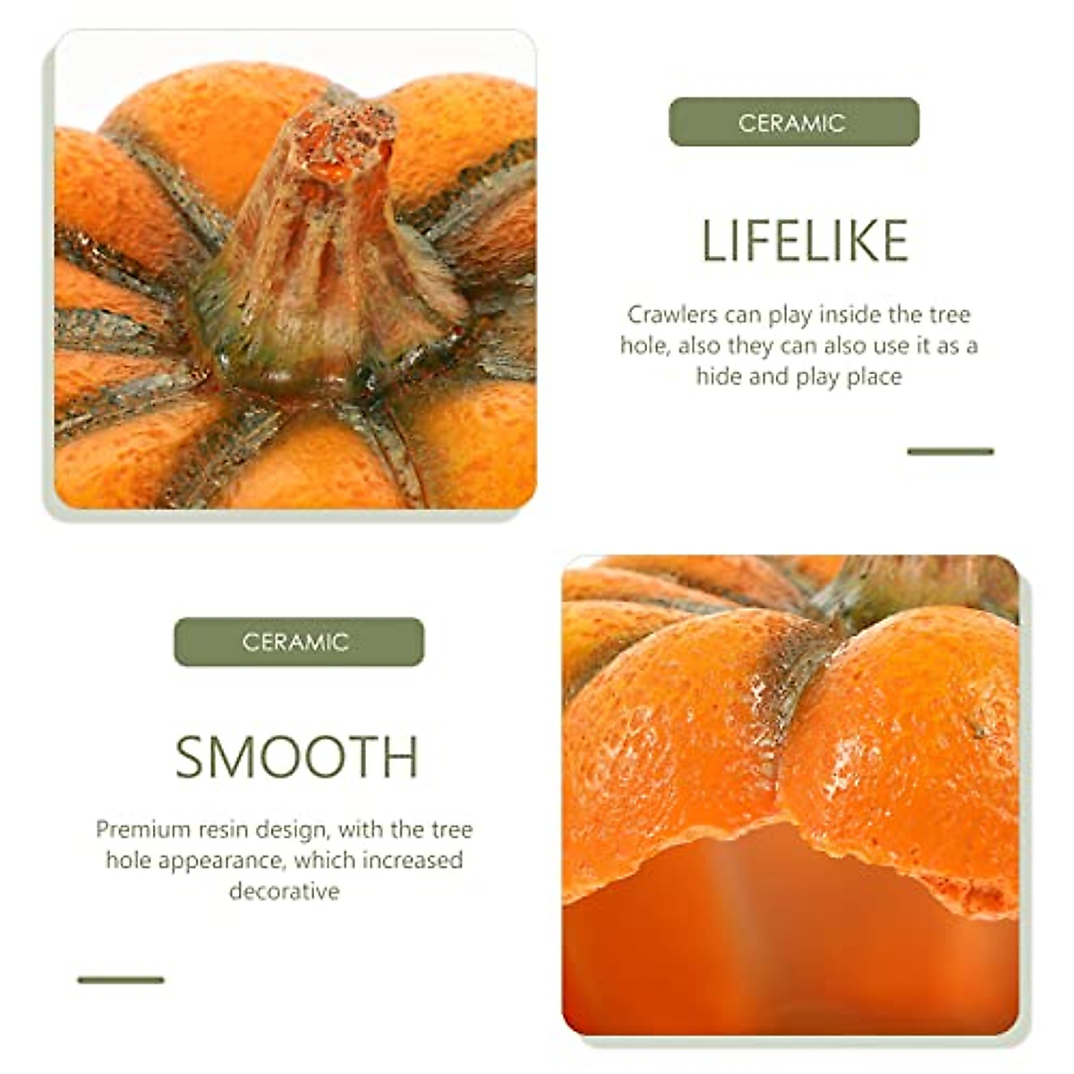 POPETPOP Lizard Hideout Cave Pumpkin House Reptile Hideout Cave Reptile Hideaway Habitat Decor Chameleons Rest Hut for Turtles Lizards Gecko Spider Chameleons