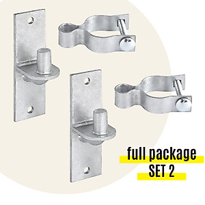 Wall Mount Gate Hinge | Pipe Gate Hinge 2 Pack Chain Link Fence Gate Hinges Fence Post Chain Link Gate Hinge (2)