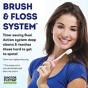 MOUTHWATCHERS Manual Soft Toothbrush for Adults, Ultra CleanToothbrush with Flossing Bristles, Good for Sensitive Teeth and Gums. Rose, 1 Each