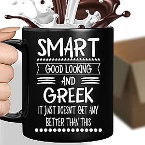 Bemrag Beak Coffee Mug Smart Good and Greek Funny Gifts for Men Women Coworker Family Lover Special Gifts for Birthday Christmas Funny Gifts Presents Gifts 389524