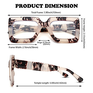 NULOOQ Blue Light Glasses for Women – Stylish Thick Square Oversized Computer Eyewear Non-Prescription Glasses (Tortoiseshell)