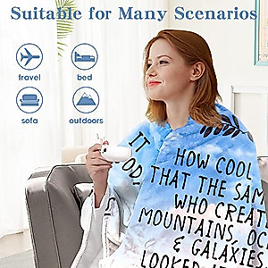 Simplive Christian Gifts for Women Religious Gifts 50x60 inch Throw Blanket with Inspirational Thoughts and Prayers-Religious Throw Blanket Catholic Gifts Birthday Gifts Spiritual Gifts for Women