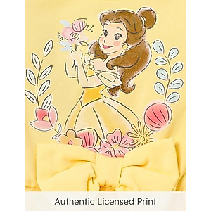 Disney Princess Belle Baby Girl Dress Tulle Tutu with Bow Long Sleeve Birthday Clothes Theme Party Dress Up Dresses Yellow 6-9 Months