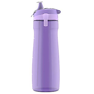 Pogo Plastic Water Bottle with Soft Straw Lid and Carry Handle, BPA Free, Dishwasher Safe, 18oz, Lilac