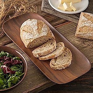 Carlisle FoodService Products Epicure Plastic Tray, 14.75" x 6.75", Dark Woodgrain (Pack of 12)